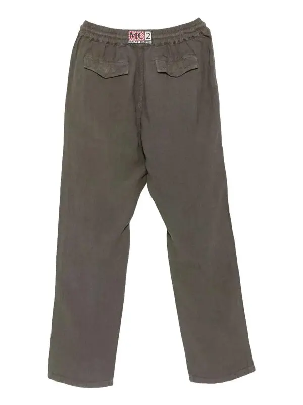 MC2 SAINT BARTH Drawstring Waist Linen Trousers - Green