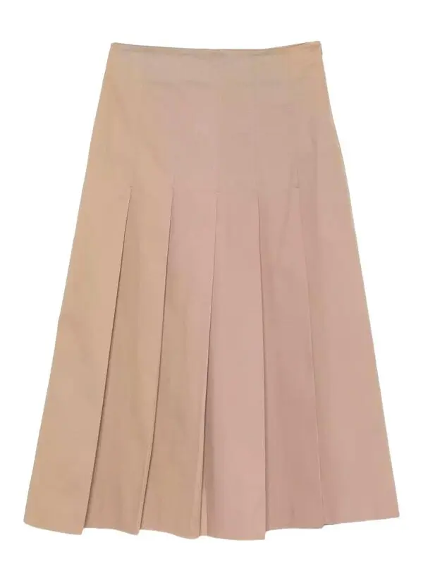 NINA 14.7 Pleated A-line Skirt - Brown