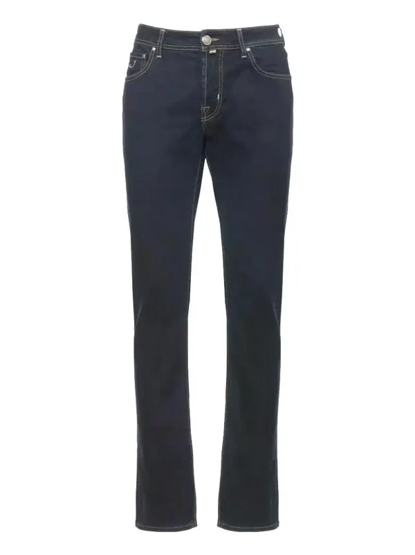 Jacob Cohen Logo-patch Contrast-stitched Jeans - Blue
