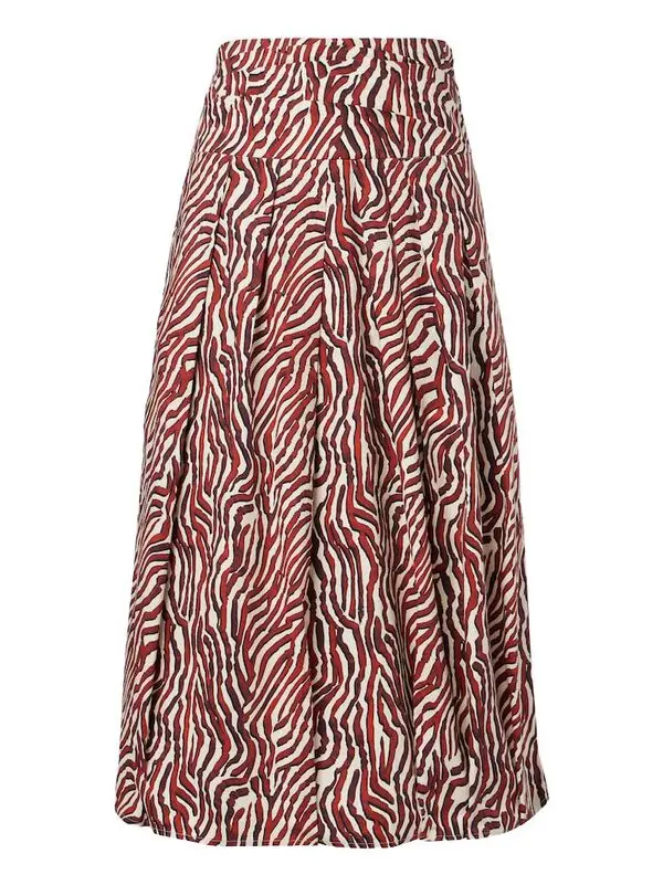 Proenza Schouler White Label Nessa Printed Cotton-blend Midi Skirt - Red