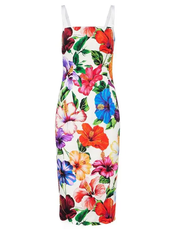 Dolce & Gabbana Floral Silk-blend Midi Dress - Multicoloured