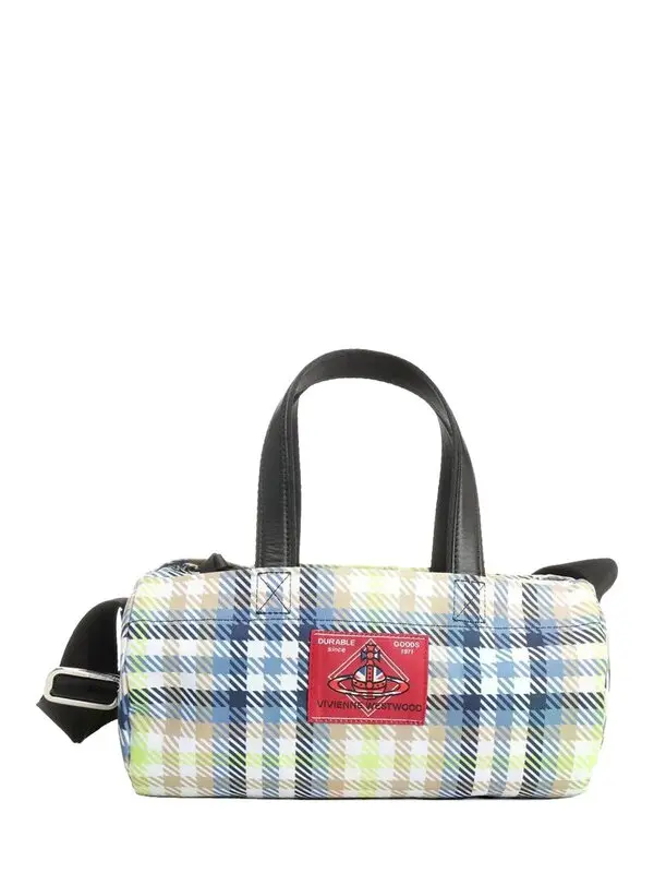 VIVIENNE WESTWOOD Paul Cylinder Tartan Crossbody Bag - Blue