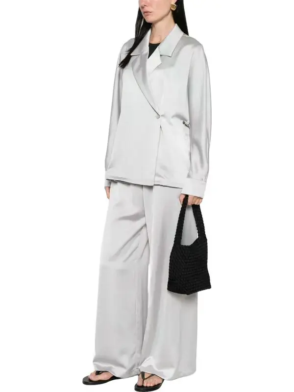 Imperial Belted Double-breasted Blazer - Grey
