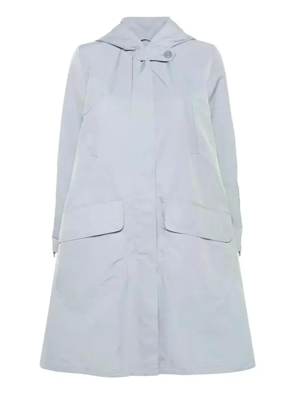 Giorgio Armani Logo-tape Detail Hooded Parka - Grey