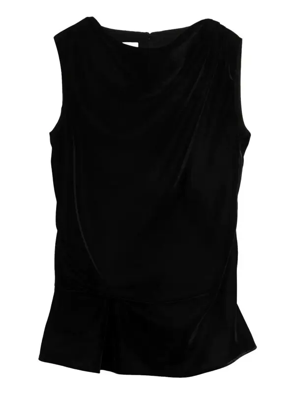 CALLAS MILANO Sleeveless Draped Top - Black