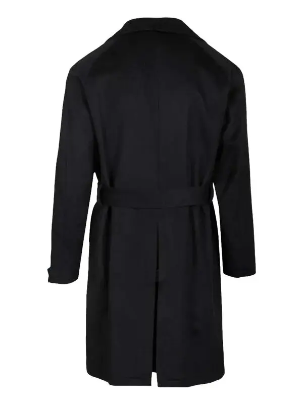 GUARINUCCI Double-breasted Belted Coat - Blue