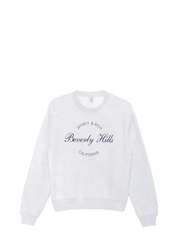 SPORTY & RICH Beverly Hills Logo-print Sweater - Grey
