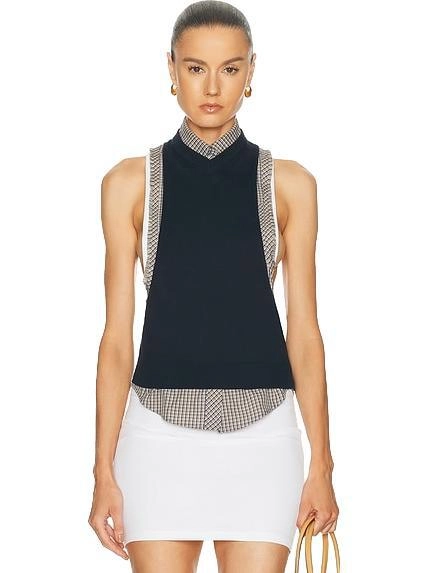 Versace Cut Out Tank Top - Navy