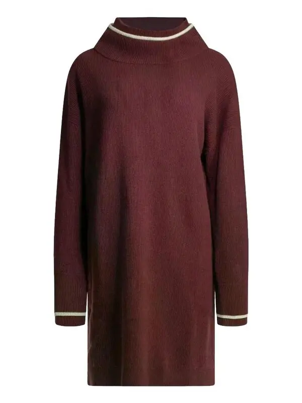 Brunello Cucinelli Striped-trim Mini Dress - Red
