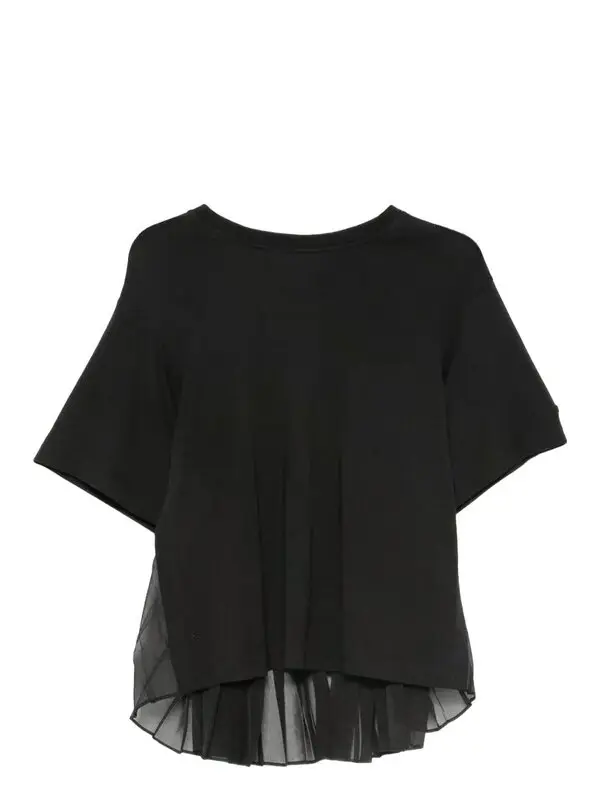 Sportmax Pleated Panel T-shirt - Black