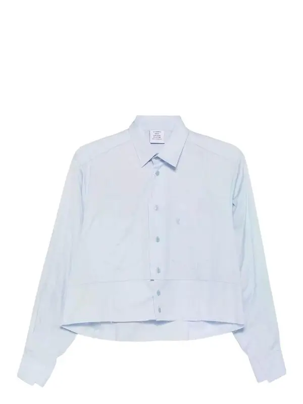 Vetements Cropped Raw-edge Shirt - Blue