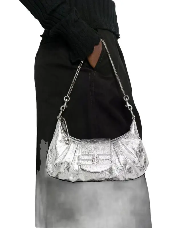 Balenciaga Pamela Metallised Shoulder Bag - Silver