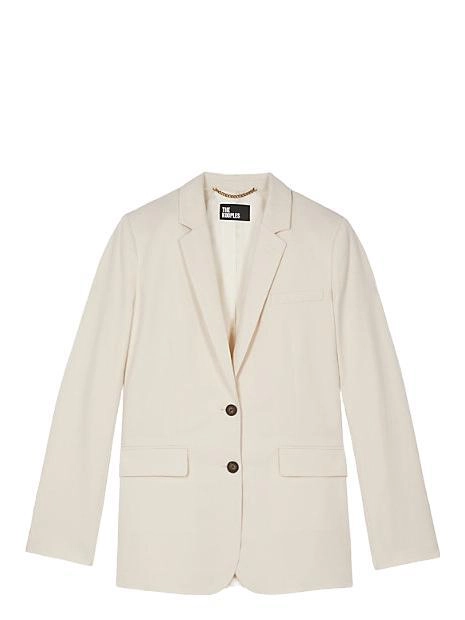 The Kooples Notch-lapel Regular-fit Lyocell, Linen And Cotton Blazer - Sand