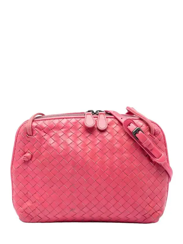 Bottega Veneta 2010 Nappa Intrecciato Nodini Crossbody Bag - Pink