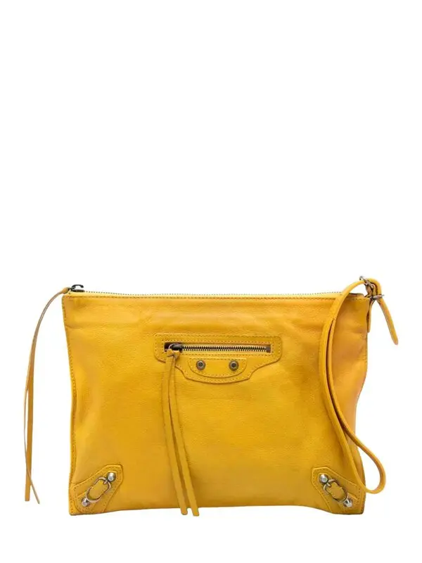 Balenciaga Leather Papier Wristlet Clutch Bag - Yellow