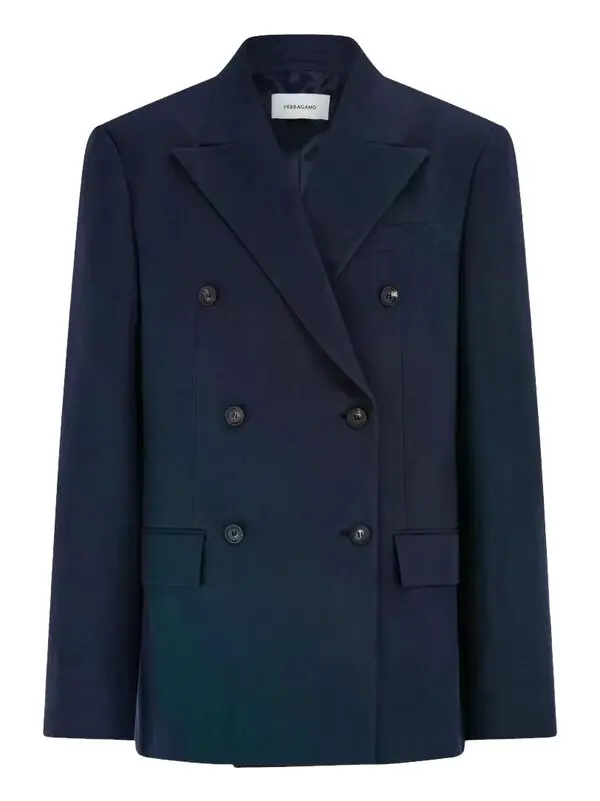 FERRAGAMO Double Breasted Blazer - Blue