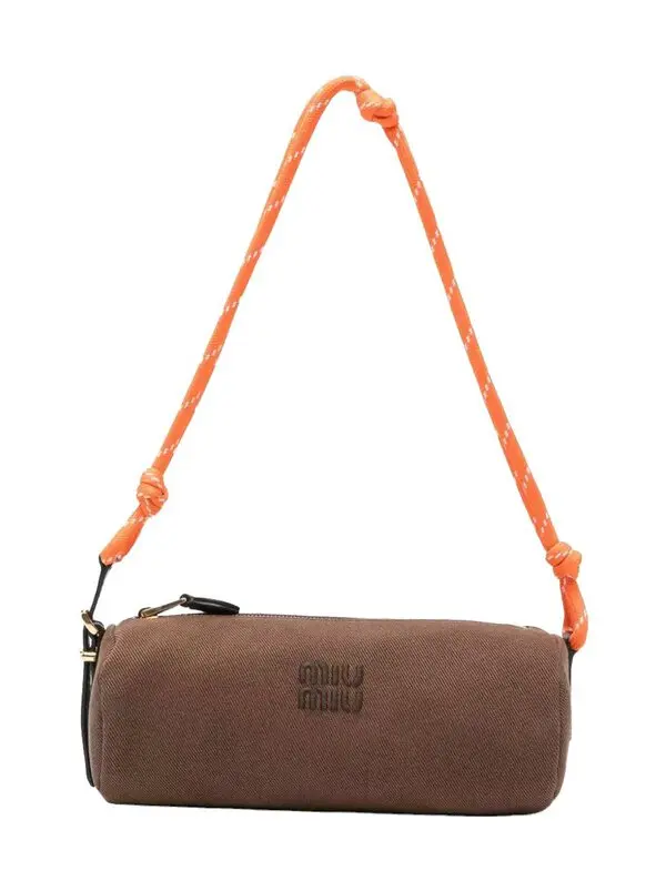 Miu Miu Gabardine Cylindrical Shoulder Bag - Brown