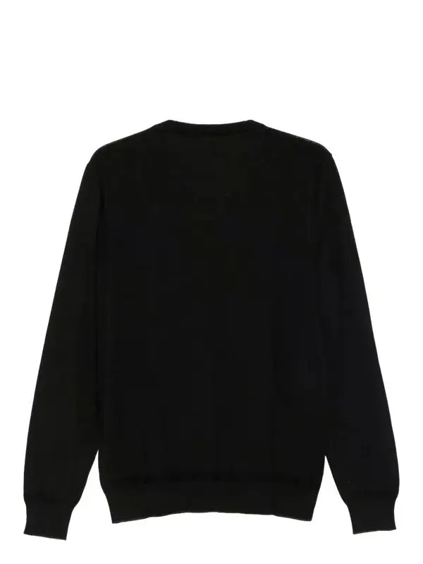 CENERE GB Crew Neck Long Sleeve Sweater - Black