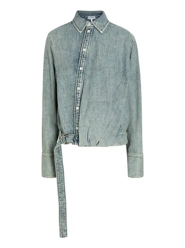 Loewe Draped Belted Shirt - Denim