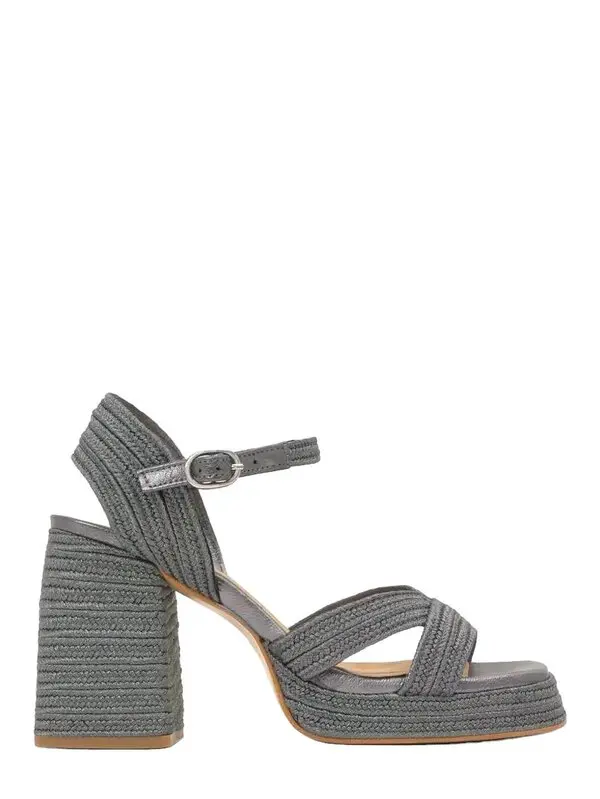 CastaÑer Vale Braided Platform Sandals - Grey