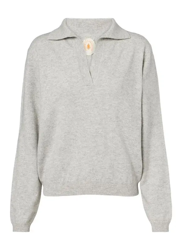 Jardin Des Orangers Cotton And Cashmere Polo Sweater - Grey