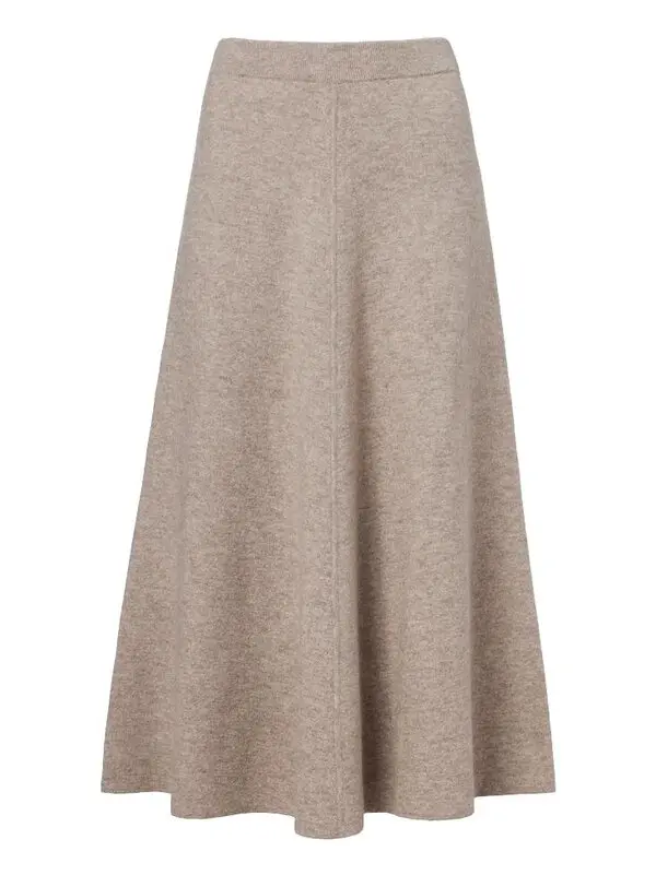 Jardin Des Orangers Wool And Cashmere Midi Skirt - Beige