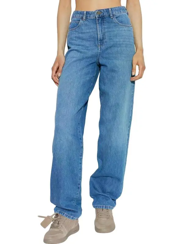Emporio Armani Logo-plaque Straight-leg Jeans - Blue