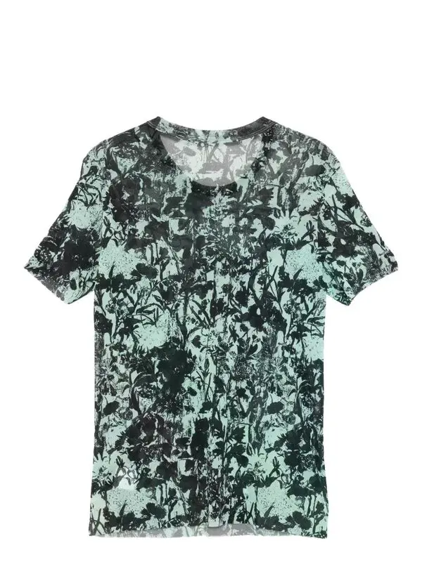 JNBY Floral-print Mesh T-shirt - Green