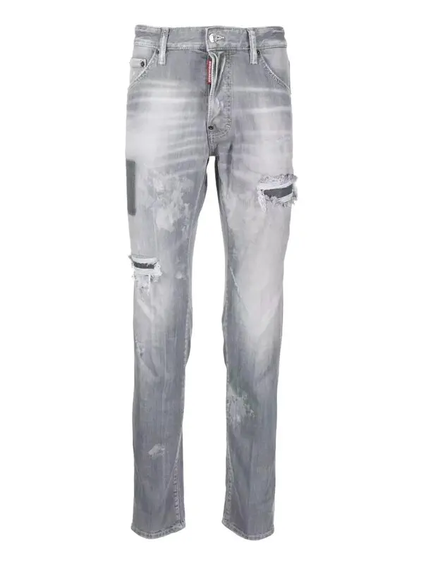 Dsquared2 Distressed Straight-leg Jeans - Grey