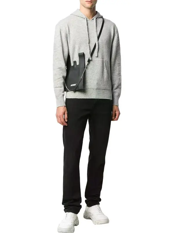 Off-White Diagonal Stripe Cashmere Hoodie - Grey