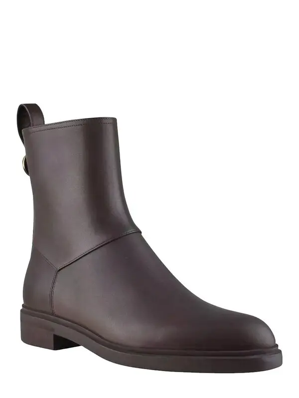 Loro Piana Kilda Engraved Detail Leather Boots - Brown