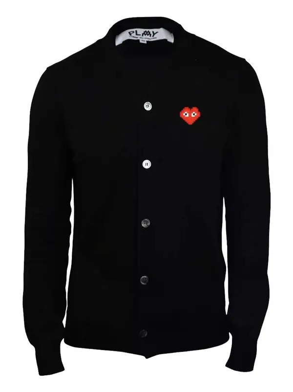 Comme Des Garçons Button Emblematic Heart Vest - Black