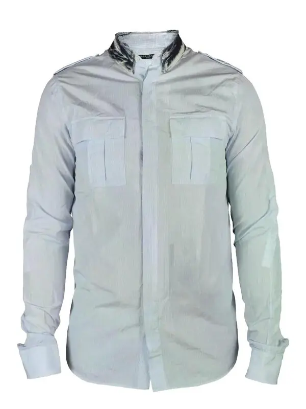 Balmain Denim Collar Shirt - Blue