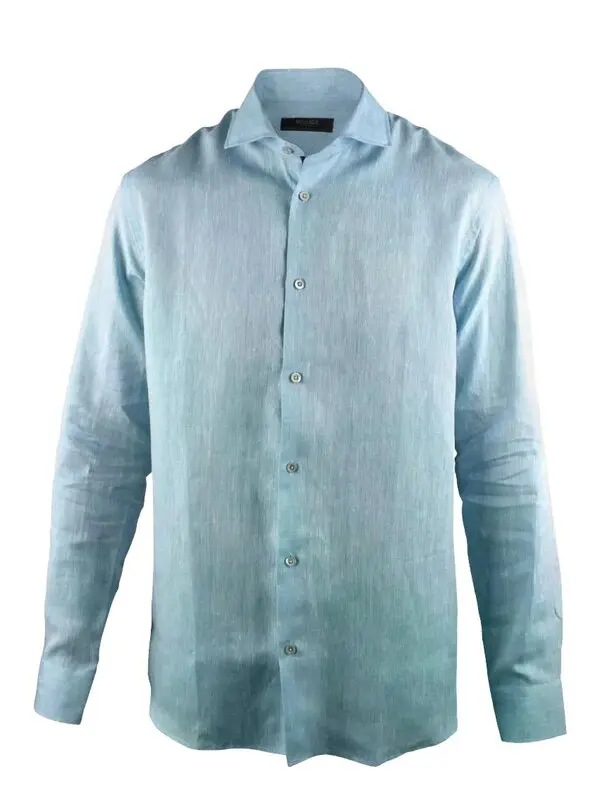 MOORER Buttoned Long-sleeved Shirt - Blue