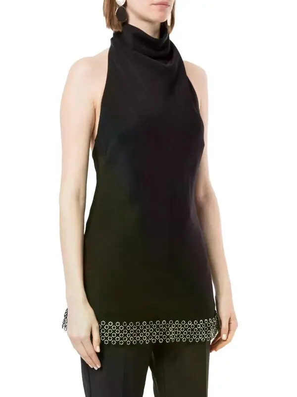 ELLERY Limogie Halterneck Top With Rhinestone Embellishment - Black