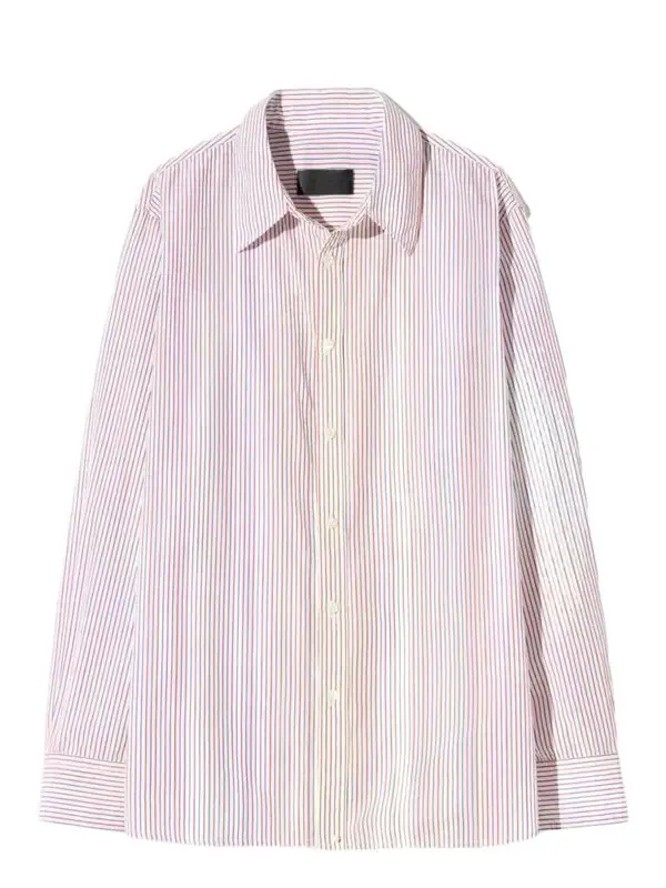NILI LOTAN Raphael Striped Cotton Shirt - Red