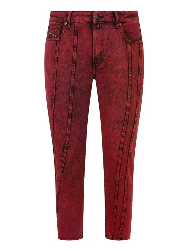 DIESEL® Acid Wash Slim-fit Jeans - Red
