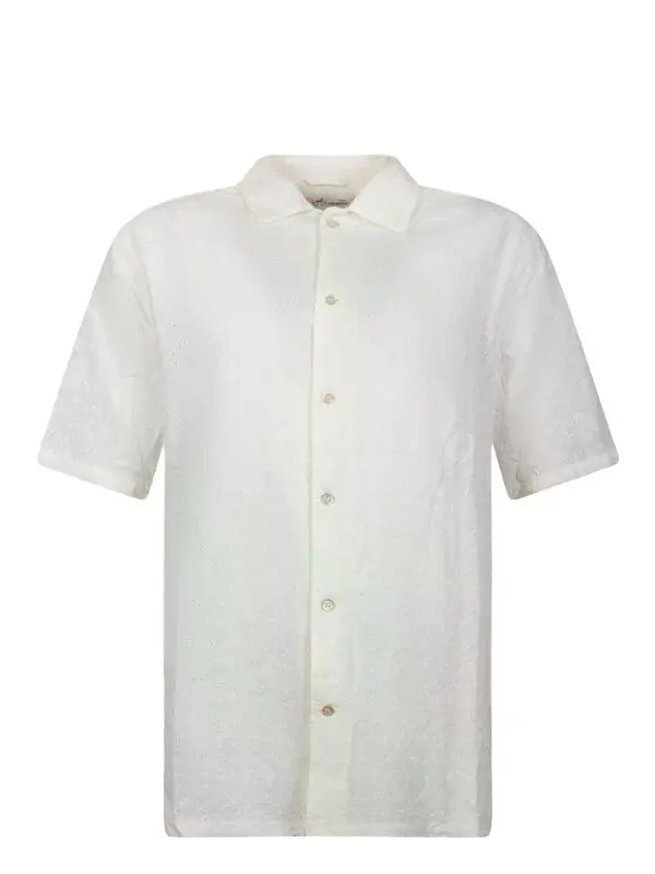 MC2 SAINT BARTH Broderie-anglaise Short-sleeve Shirt - White