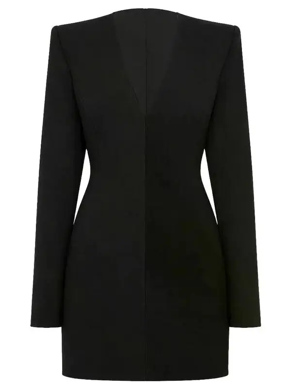 Wardrobe.NYC V-neck Mini Dress - Black