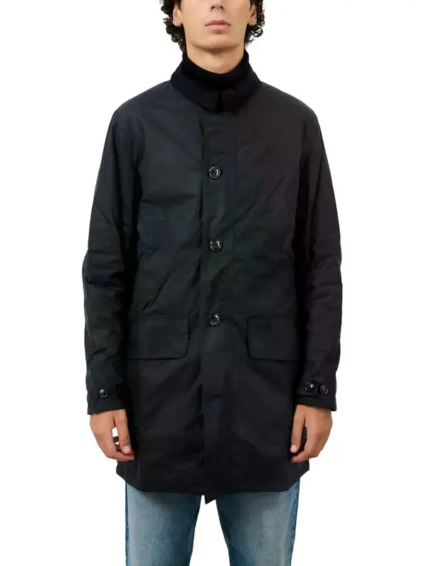 Barbour Waxed Cotton Corduroy Collar Coat - Blue
