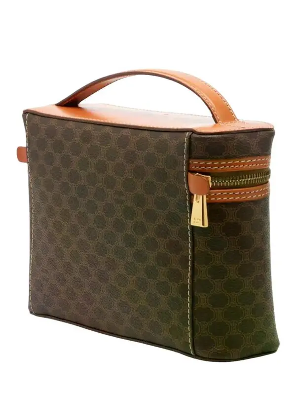 Celine Macadam Coated Canvas Vanity Bag - Brown