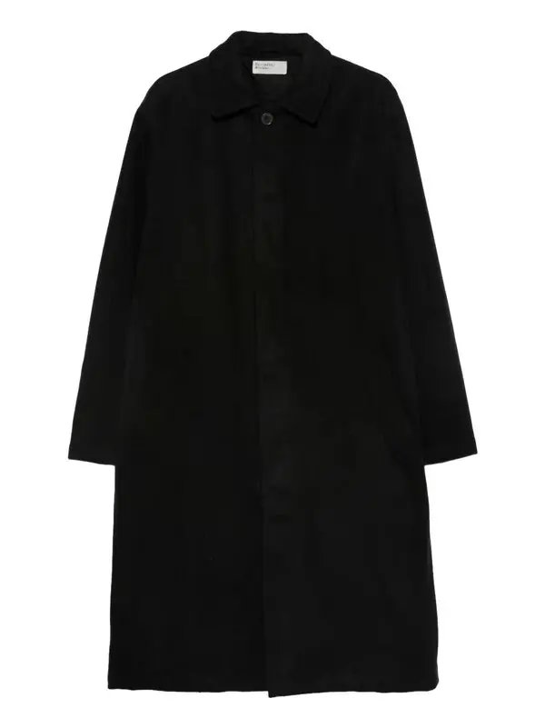 Universal Works Raglan Sleeve Buttoned Coat - Black