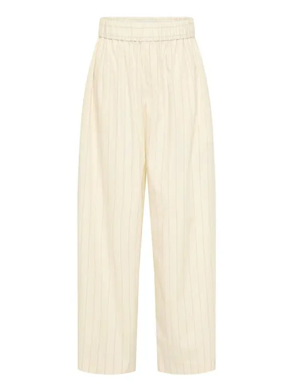 ST. AGNI Cotton-blend Wide-leg Pants - Stripe