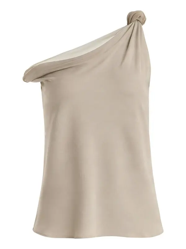 SLOAN Reversible Twisted Georgette Top - Grey