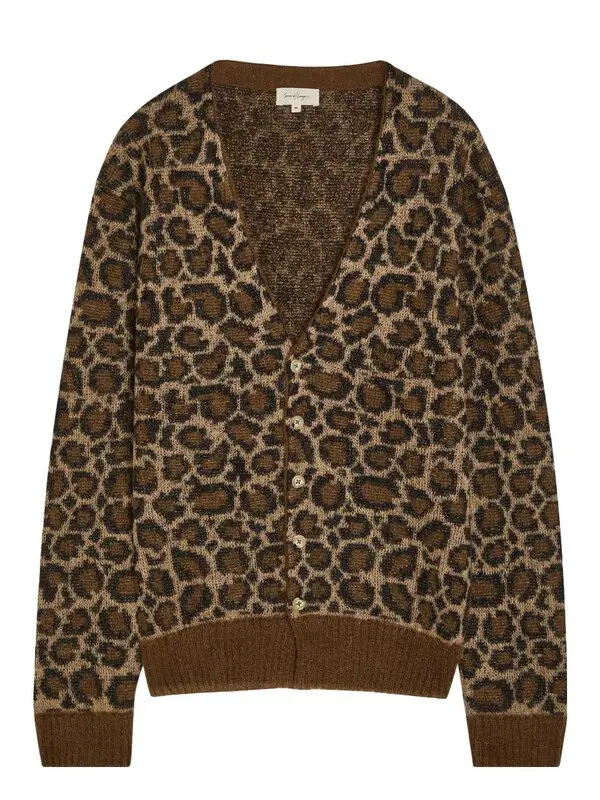 SECOND / LAYER Chevy Intarsia Mohair-blend Cardigan - Leopard