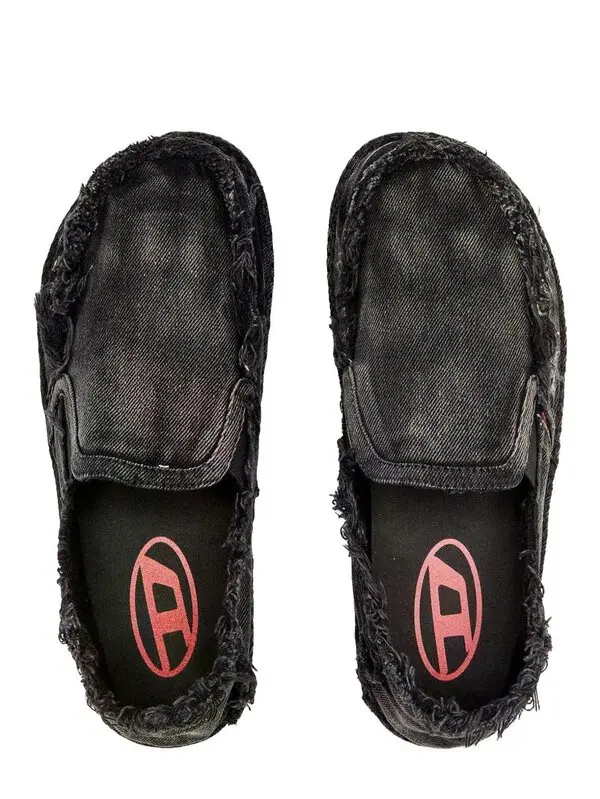 DIESEL® D-lukas Frayed Loafers - Black