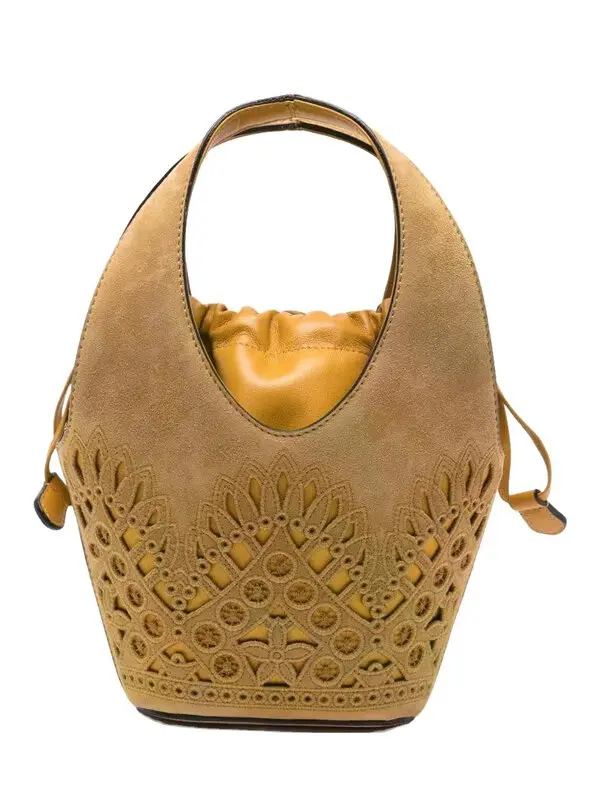 Alberta Ferretti Laser-cut Suede Tote Bag - Brown