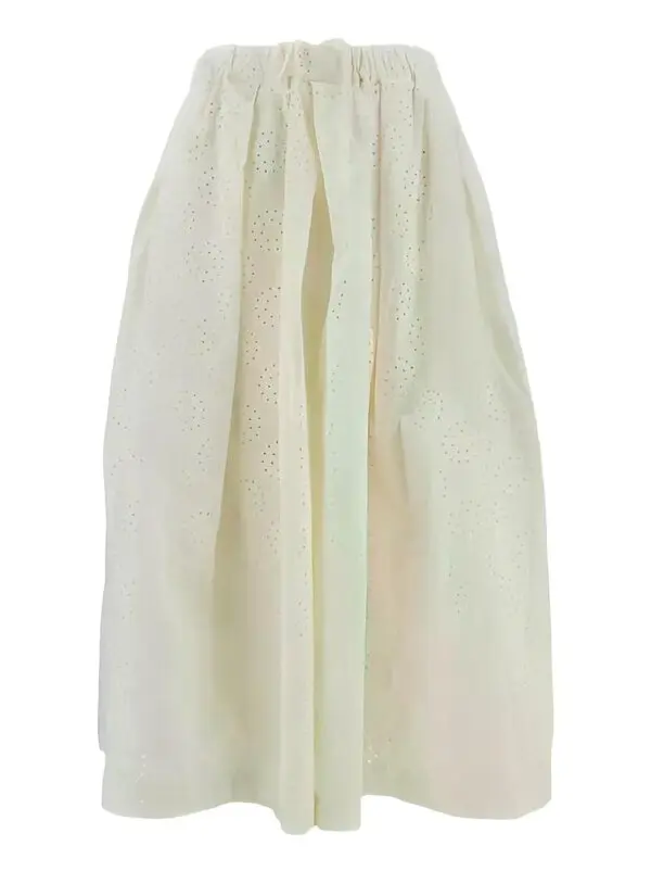 Comme Des Garçons Broderie Anglaise Wide-leg Trousers - Neutrals
