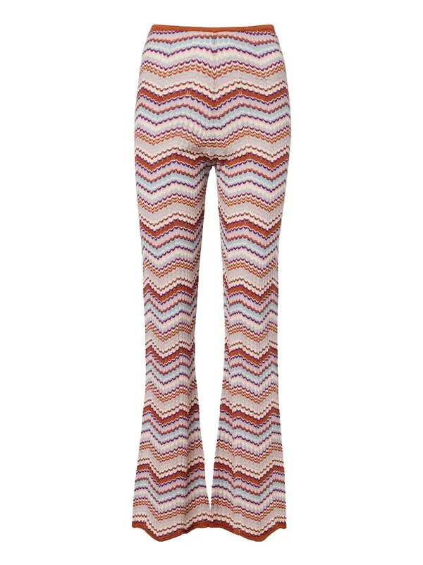Rixo Boni Chevron Cotton Flared Pants - Multicoloured