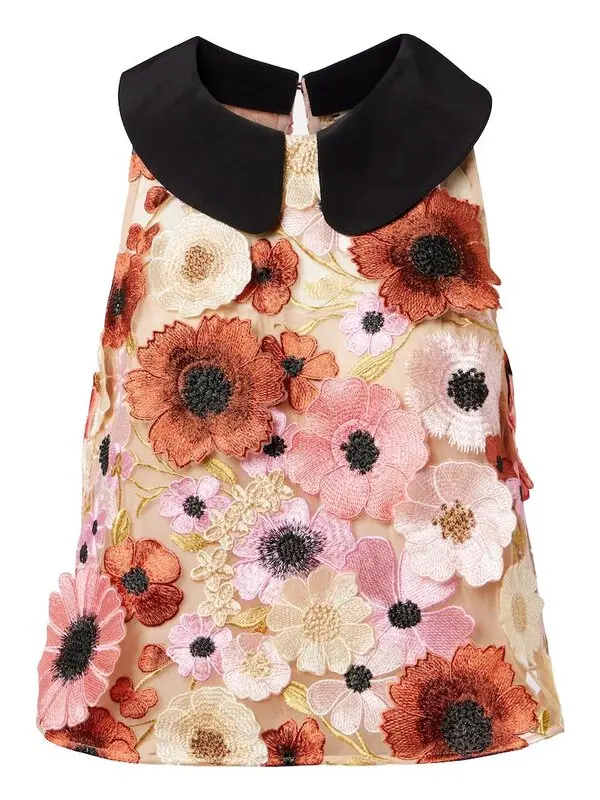 Dorothee Schumacher Blooming Meadow Silk-trimmed Top - Multicoloured